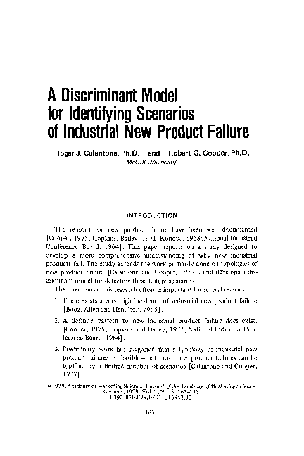 (PDF) A discriminant model for identifying scenarios of industrial new ...