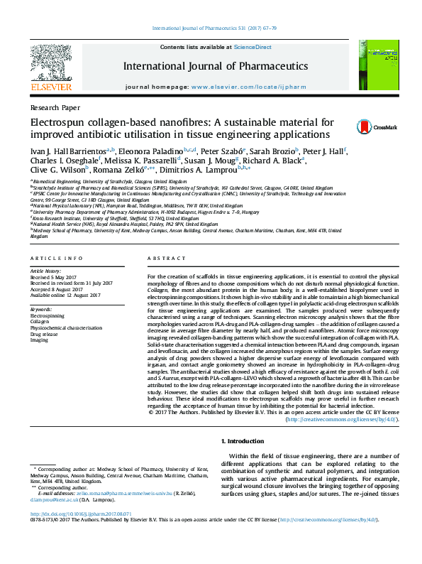 (PDF) Electrospun Collagen-Based Nanofibres: A Sustainable Material for Improved Antibiotic ...