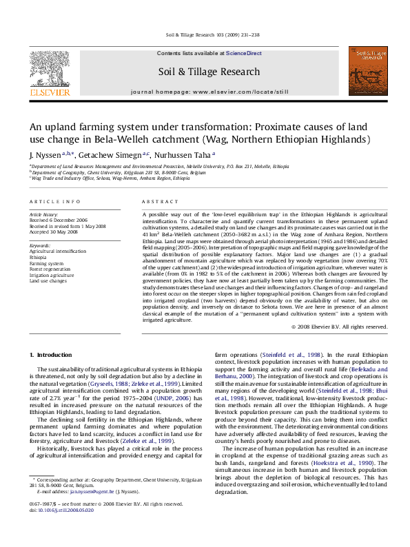 (PDF) An upland farming system under transformation: Proximate causes ...