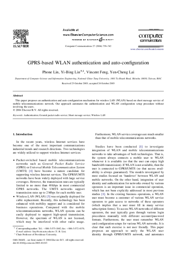 (PDF) GPRS-based WLAN authentication and auto-configuration | Vincent Feng - Academia.edu