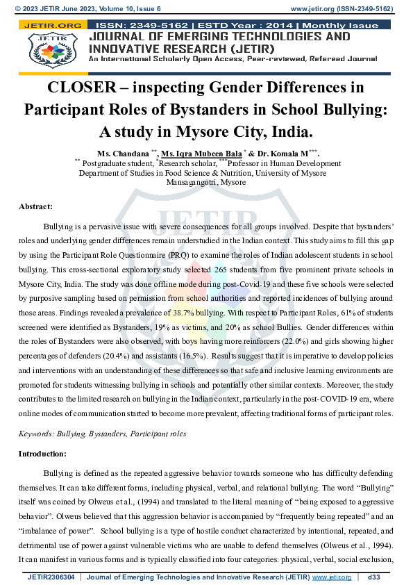 (PDF) CLOSER -inspecting Gender Differences in Participant Roles of ...