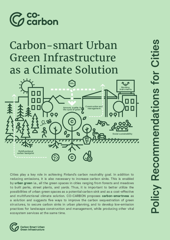 (PDF) Carbon-smart Urban Green Infrastructure as a Climate Solution ...