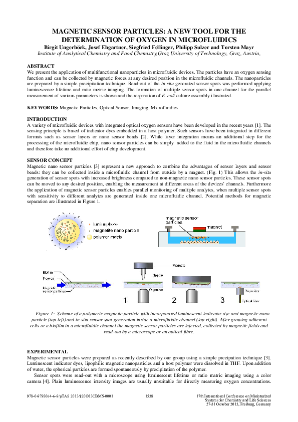 (PDF) Magnetic Sensor Particles: A New Tool for the Determination of Oxygen in Microfluidics
