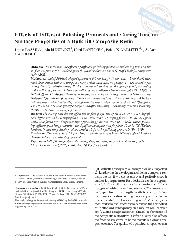 (PDF) Effects of Different Polishing Protocols and Curing Time on ...