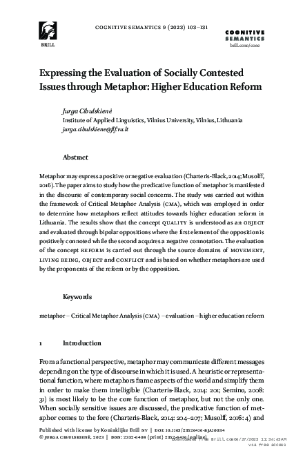 (PDF) Expressing the Evaluation of Socially Contested Issues through ...