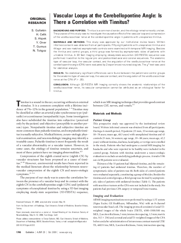 (PDF) Vascular Loops at the Cerebellopontine Angle: Is There a ...