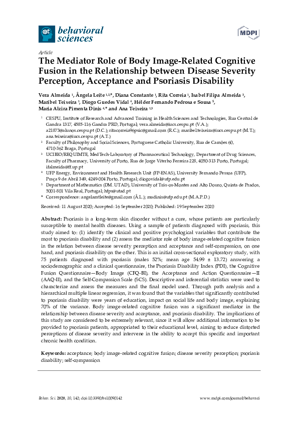 (PDF) The Mediator Role of Body Image-Related Cognitive Fusion in the ...