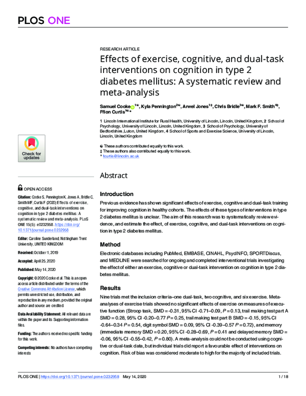 (PDF) Effects of exercise, cognitive, and dual-task interventions on cognition in type 2 ...