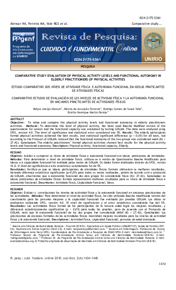 (PDF) Comparative Study Evaluation of Physical Activity Levels and ...