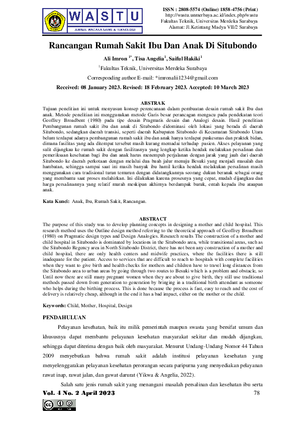 (PDF) Rancangan Rumah Sakit Ibu Dan Anak Di Situbondo