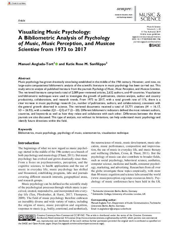 (PDF) Visualizing Music Psychology: A Bibliometric Analysis of ...