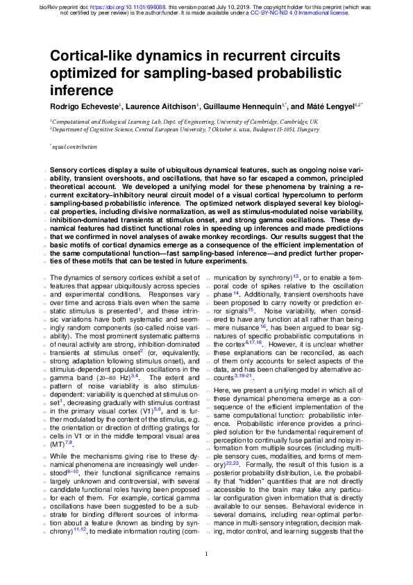 (PDF) Sampling based inference with linear probabilistic population codes