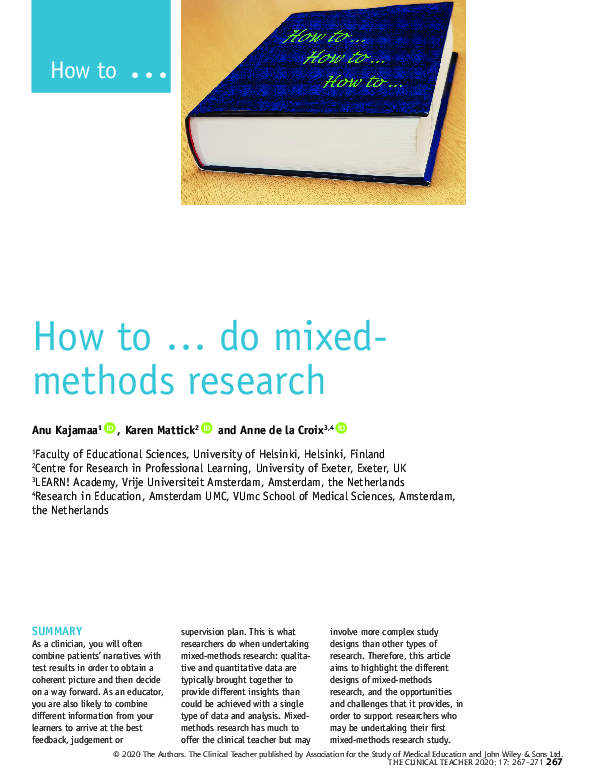 (PDF) How to … do mixed‐methods research