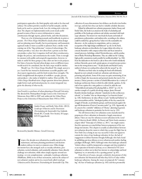 (PDF) Landscape Urbanism and Its Discontents: Dissimulating the ...