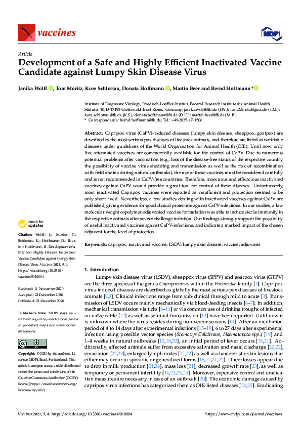 (PDF) Development of a Safe and Highly Efficient Inactivated Vaccine ...