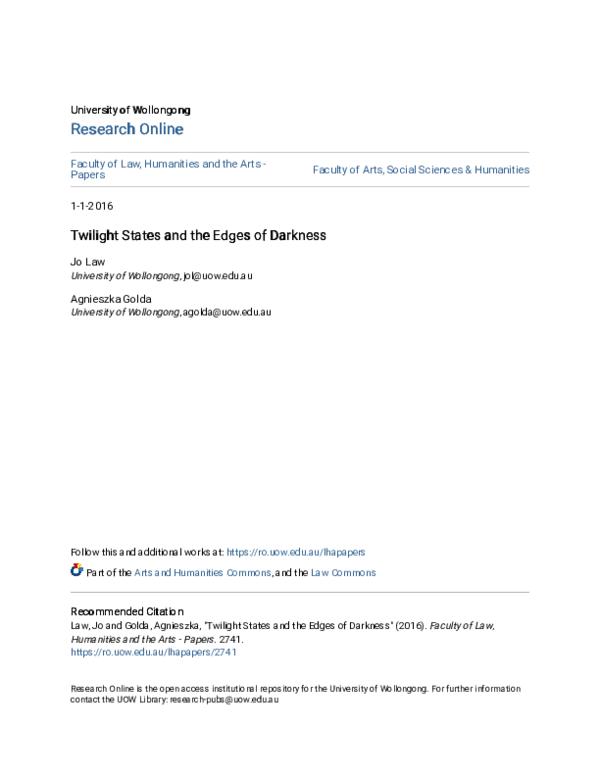 (PDF) Twilight States and the Edges of Darkness | Agnieszka Golda ...