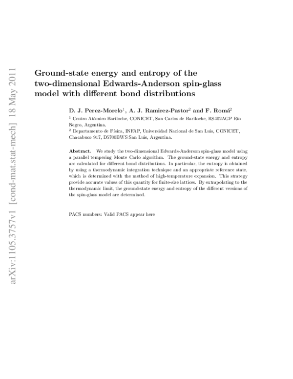 (PDF) Ground-state energy and entropy of the two-dimensional Edwards ...