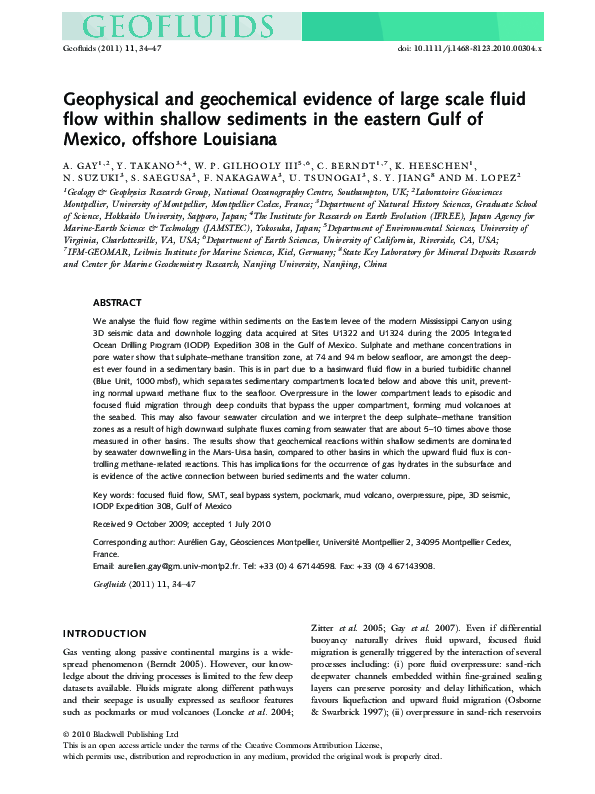 (PDF) Geophysical and geochemical evidence of large scale fluid flow ...