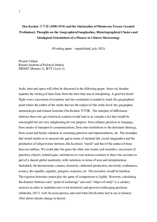 (PDF) Zhu Kezhen and the sinicization of Pleistocene frozen ground ...