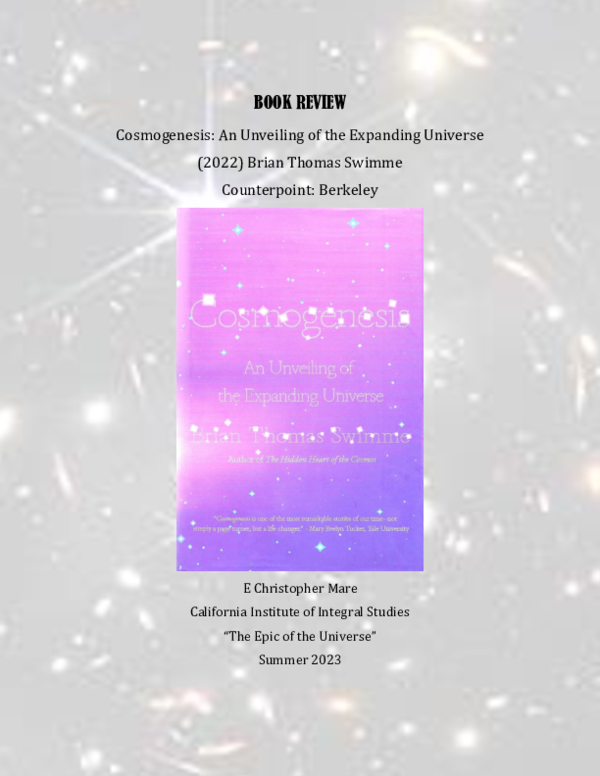 (PDF) Book Review - Cosmogenesis: An Unveiling of the Expanding ...