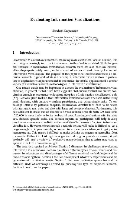 (PDF) Evaluating Information Visualizations
