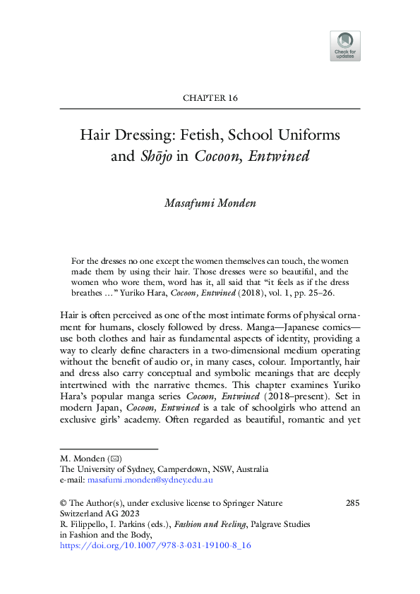 (PDF) Hair Dressing: Fetish, School Uniforms and Shojo in Cocoon, Entwined