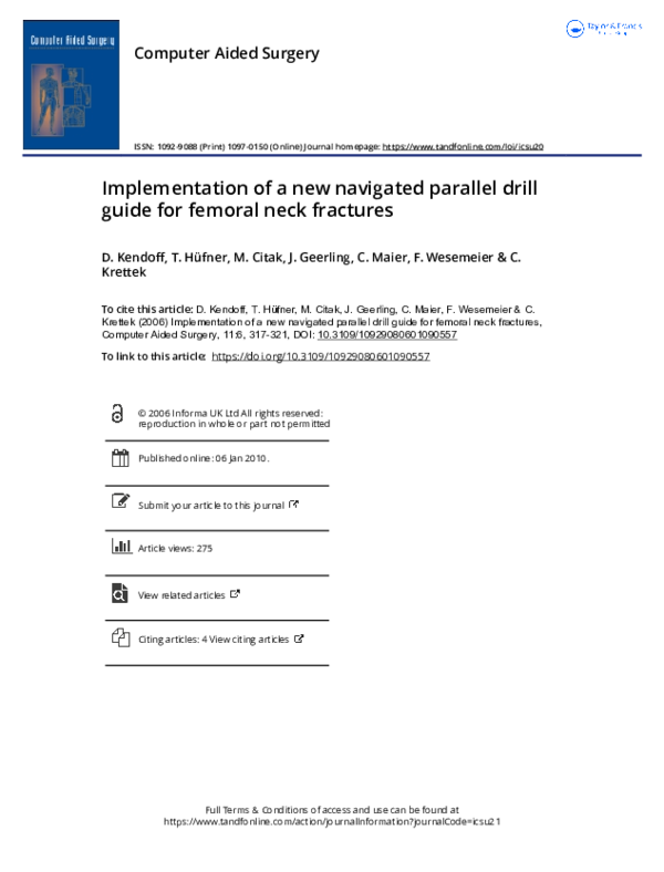 (PDF) Implementation of a new navigated parallel drill guide for ...