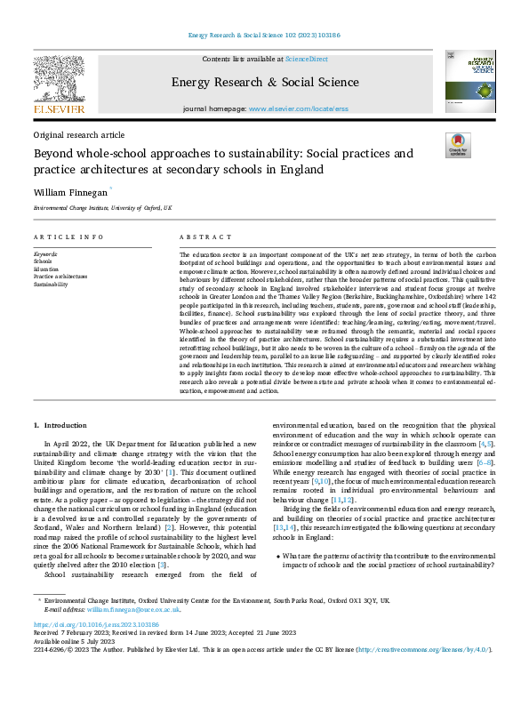 (PDF) Beyond whole-school approaches to sustainability: Social ...