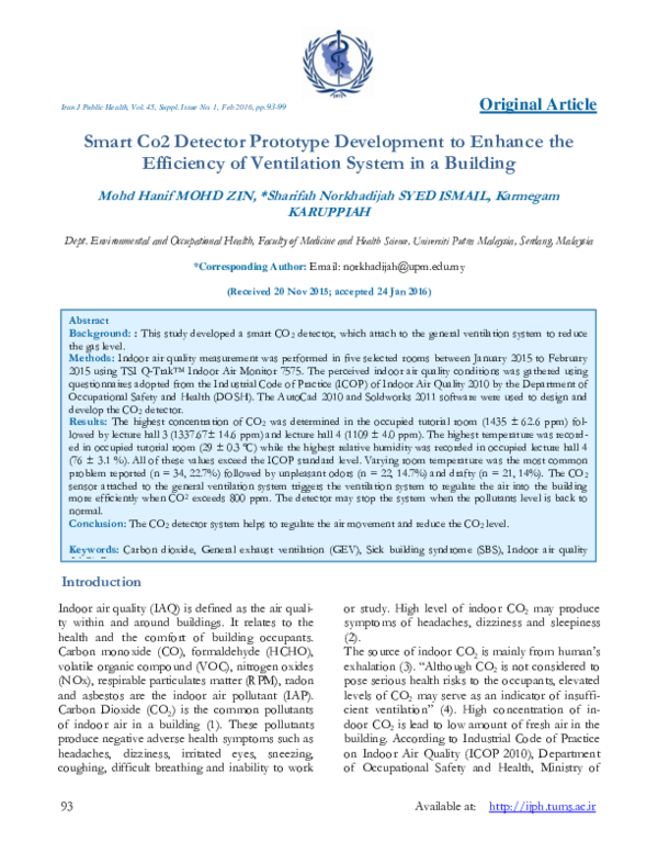 Smart Co2 Detector Prototype Development to Enhance the Efficiency of ...