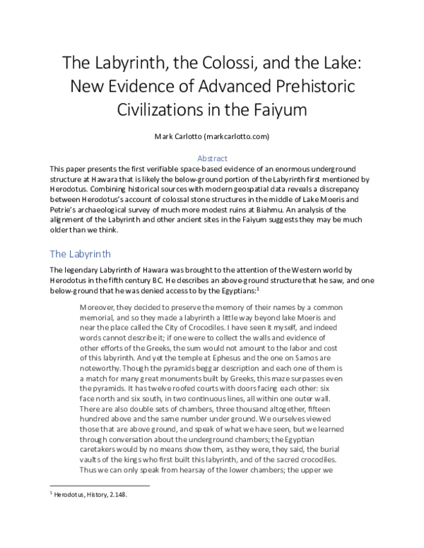 (PDF) The Labyrinth, the Colossi, and the Lake: New Evidence of ...