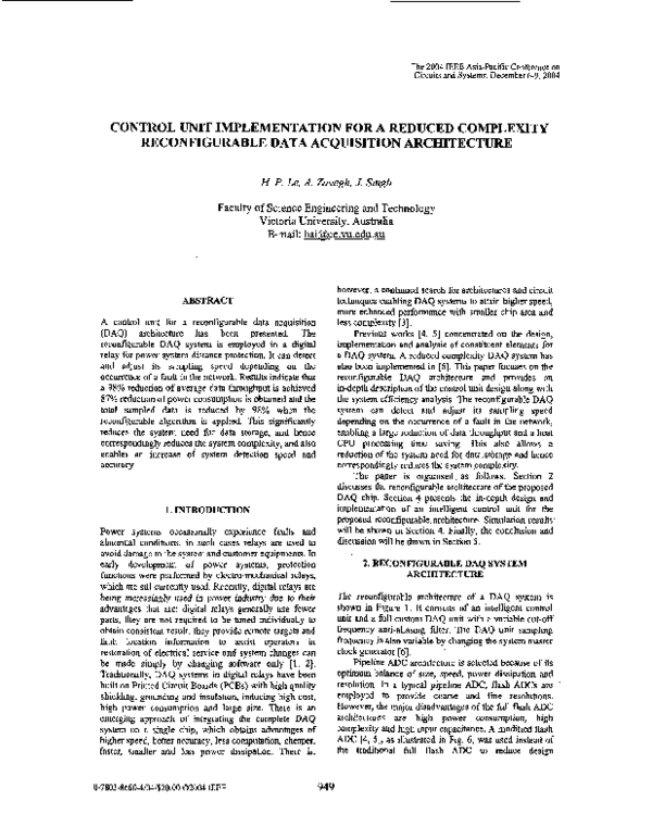 (PDF) Control unit implementation for a reduced complexity reconfigurable data acquisition ...