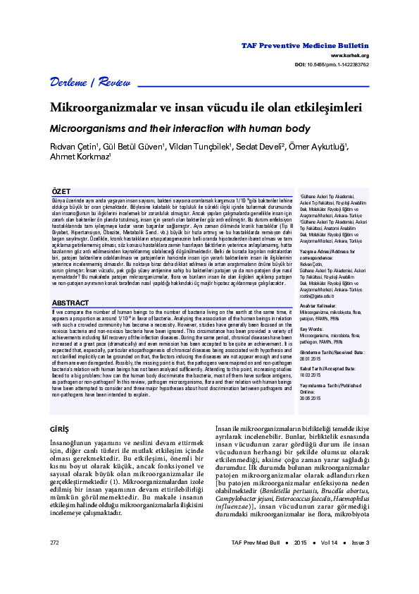 (PDF) Microorganisms and Their Interaction with Human Body