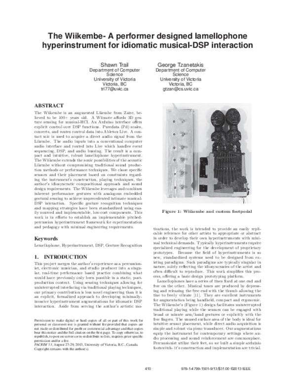 (PDF) The Wiikembe — performer designed lamellophone hyperinstrument ...