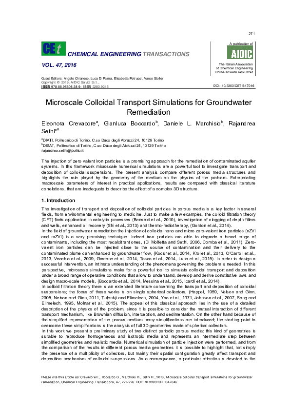 (PDF) Microscale colloidal transport simulations for groundwater ...
