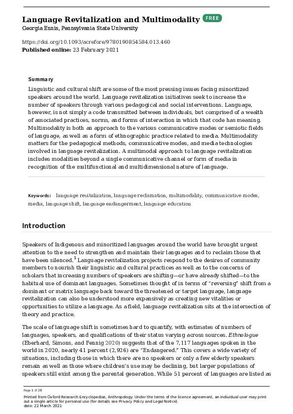 (PDF) Multimodal Strategies for Language Revitalization