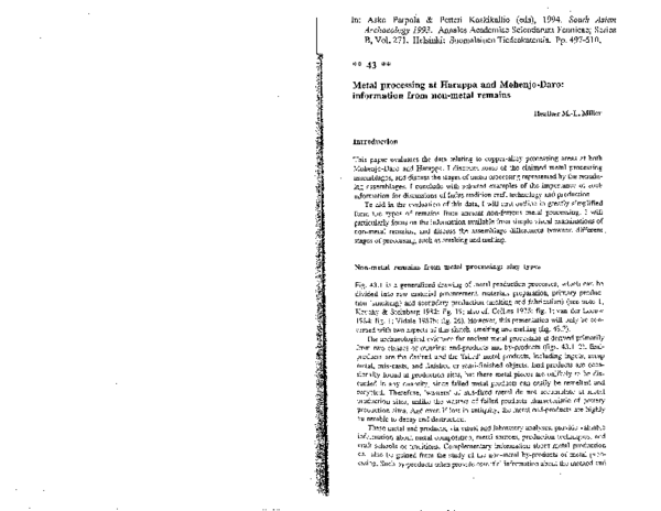 (PDF) Metal processing at Harappa and Mohenjo-Daro: information from ...