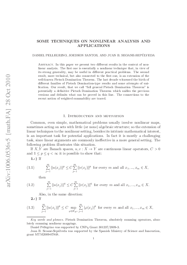 (PDF) Some techniques on nonlinear analysis and applications