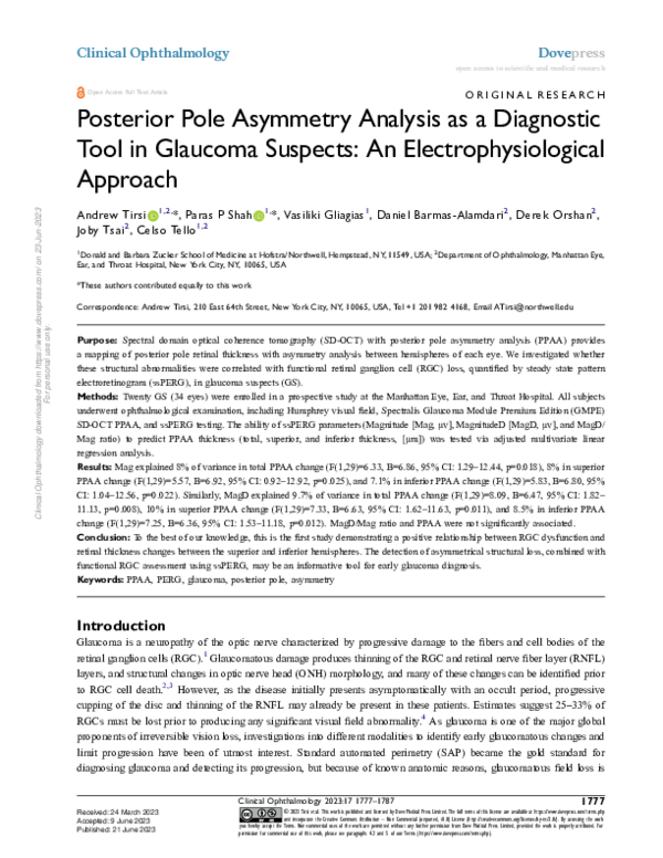 (PDF) Posterior Pole Asymmetry Analysis as a Diagnostic Tool in ...