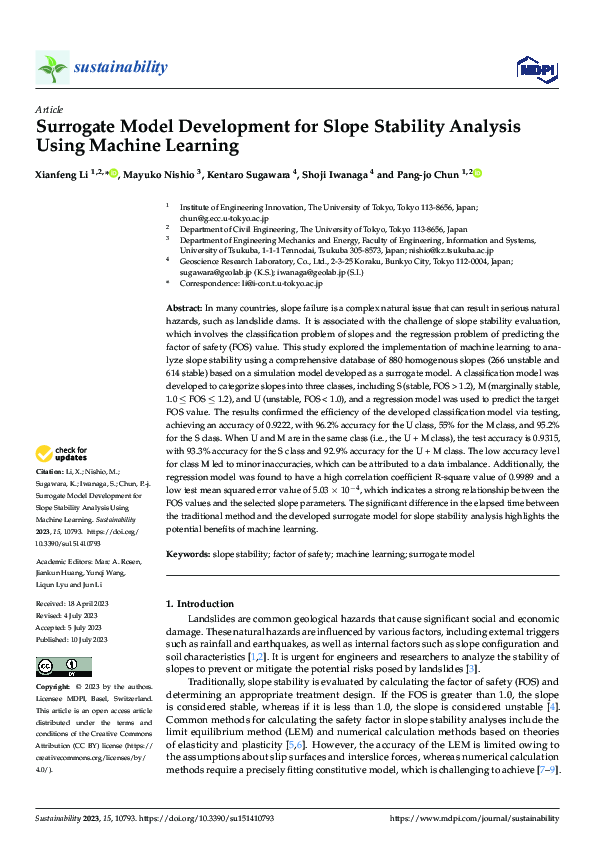 (PDF) Surrogate Model Development for Slope Stability Analysis Using ...