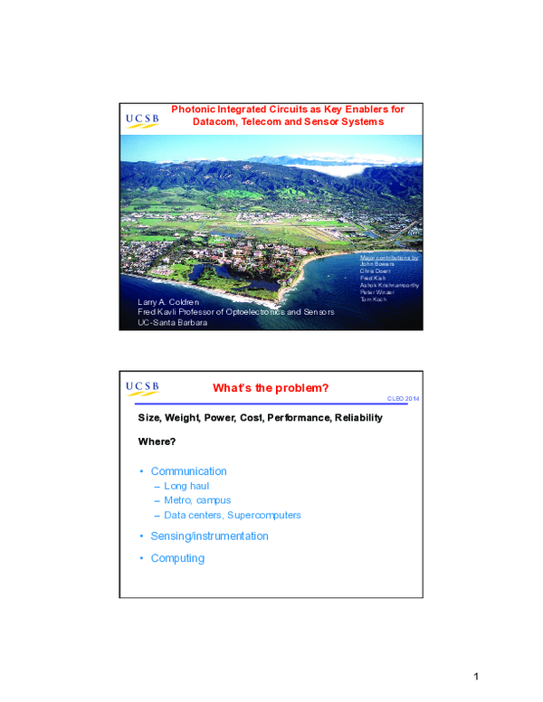 (PDF) Photonic Integrated Circuits as Key Enablers for Coherent Sensor ...