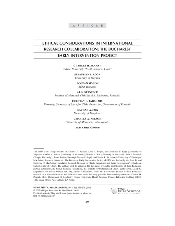 (PDF) Ethical considerations in international research collaboration ...