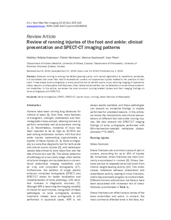 (PDF) Review of running injuries of the foot and ankle: clinical presentation and SPECT-CT ...
