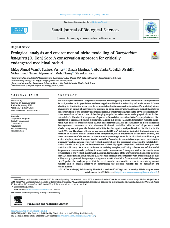 (PDF) Ecological analysis and environmental niche modelling of ...