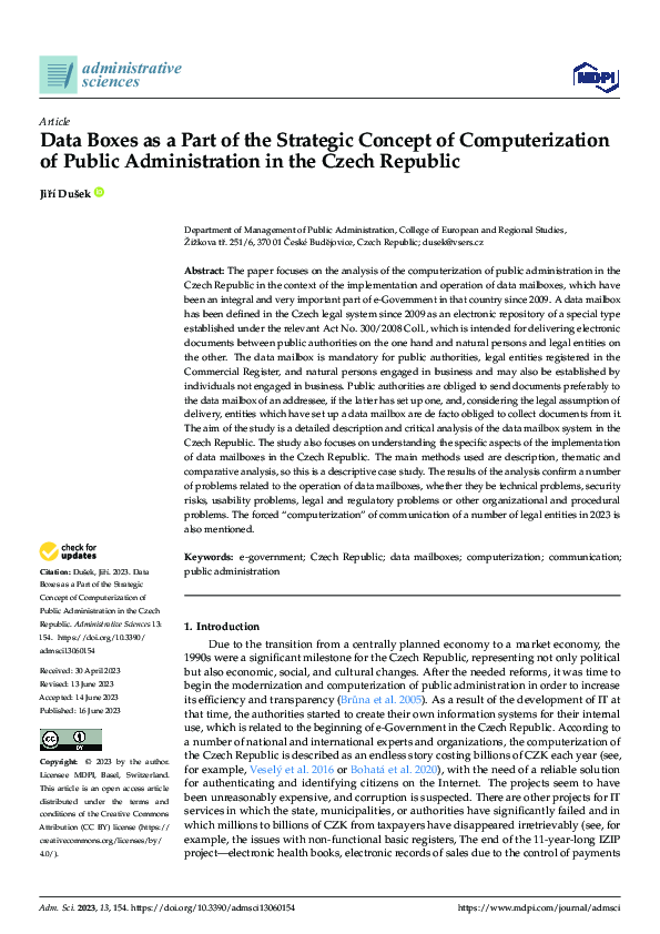 (PDF) Data Boxes as a Part of the Strategic Concept of Computerization ...