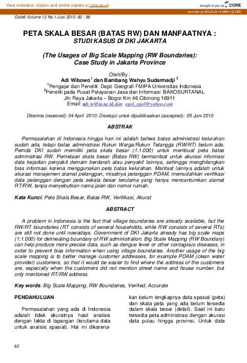 (PDF) Peta Skala Besar (Batas RW) Dan Manfaatnya
