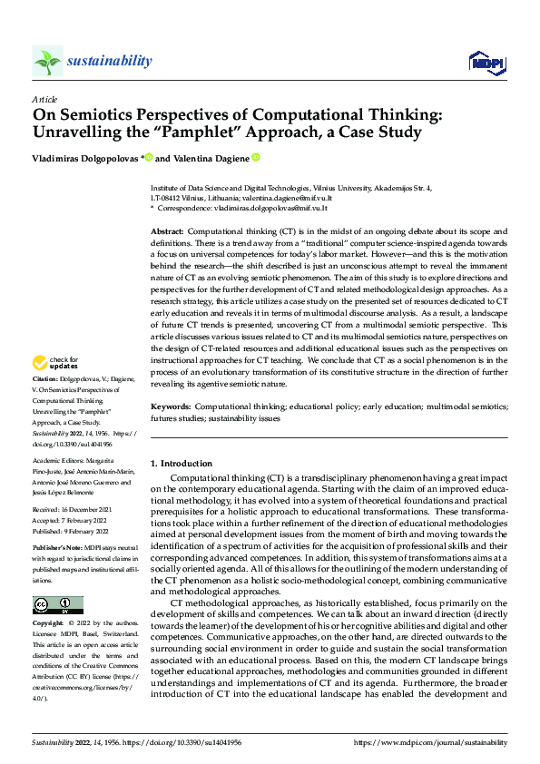 (PDF) On Semiotics Perspectives of Computational Thinking: Unravelling ...