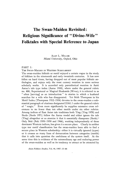 (PDF) The Swan-Maiden Revisited: Religious Significance of "Divine-Wife ...