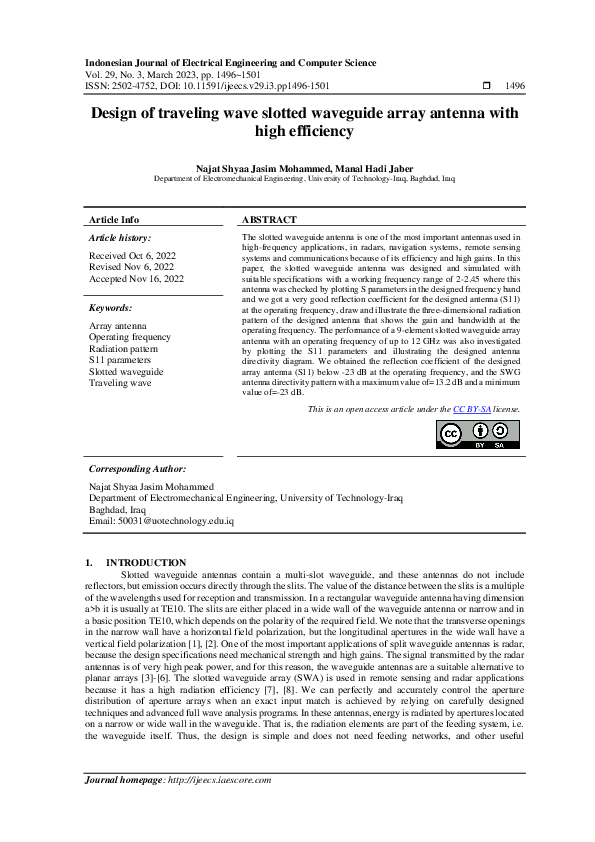 (PDF) Design of traveling wave slotted waveguide array antenna with ...