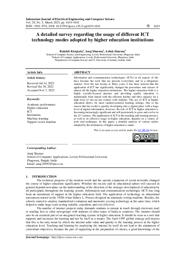 (PDF) A detailed survey regarding the usage of different ICT technology ...