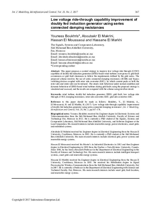 Pdf Low Voltage Ride Through Capability Improvement Of Wind Farms